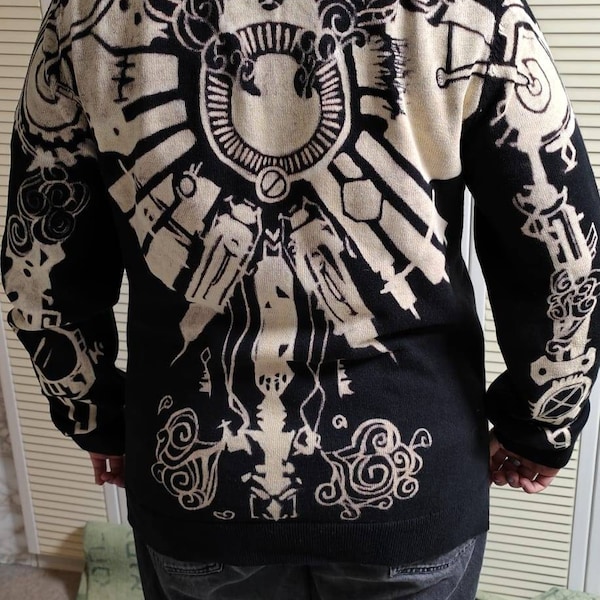 ARCANE Vi Tattoo Hoodie - Hand Painted Bleach Design, 100% Cotton ...