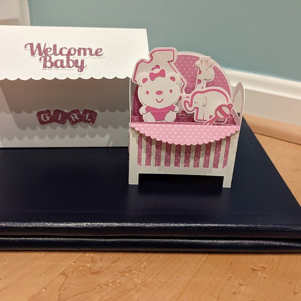 Baby Crib Card in A Box 3D SVG - Etsy