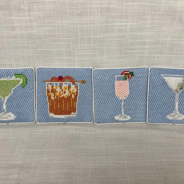 Cocktail Hour Needlepoint Coaster Ornament DIY Kit - Etsy