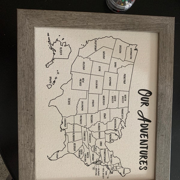 USA Map With Push Pins to Track Travels, Our Adventures Travel Map ...