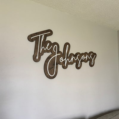 Large Last Name Sign, Cut Out Last Name Sign, Wedding Name Sign, Double ...