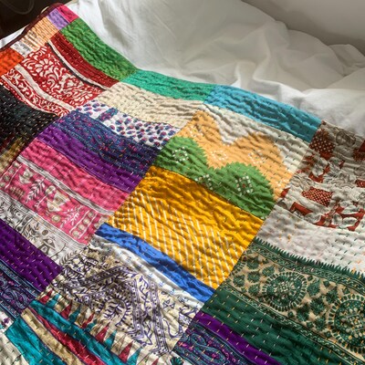 Vintage Handmade Patchwork Quilt - Etsy