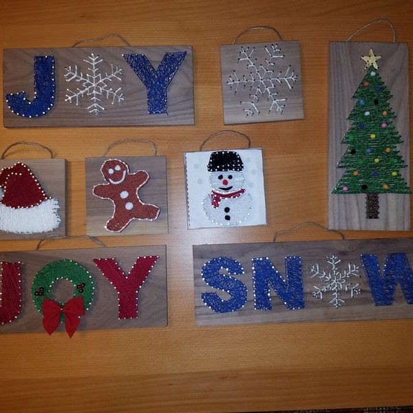 12" X 5" Winter Joy String Art Kit | DIY Adult Christmas Craft Project ...