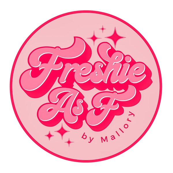 Pink Retro Logo, Pretty Beauty Logo Bundle, Funky Logo Branding Set ...