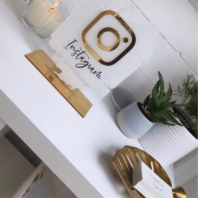 Custom Acrylic Instagram Sign for Business Reception Social Media ...