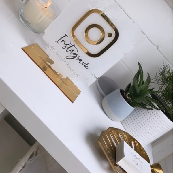 Custom Acrylic Instagram Sign for Business Reception - Social Media ...