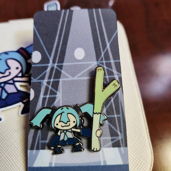 Big Leek Miku Enamel Pin | Original Creator | Pin for Hats, Lanyards ...