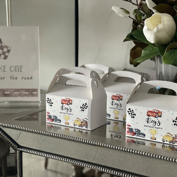 Cars Birthday Gable Box Labels Boy Lighting Mcqueen Race Car Party ...