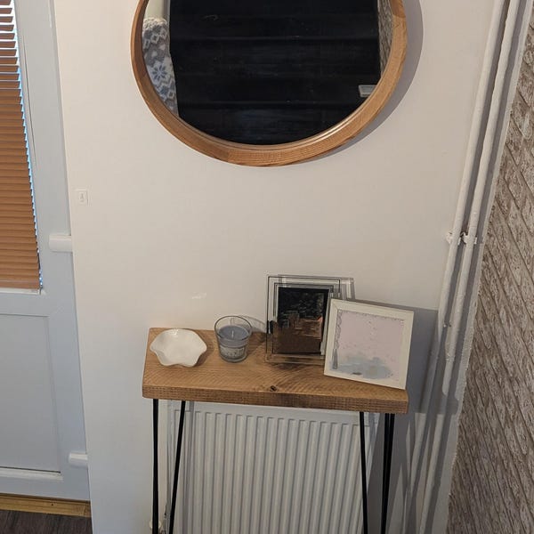 Omni Rustic Console Table With Black 3 Pin Hairpin Legs. (hallway Table ...