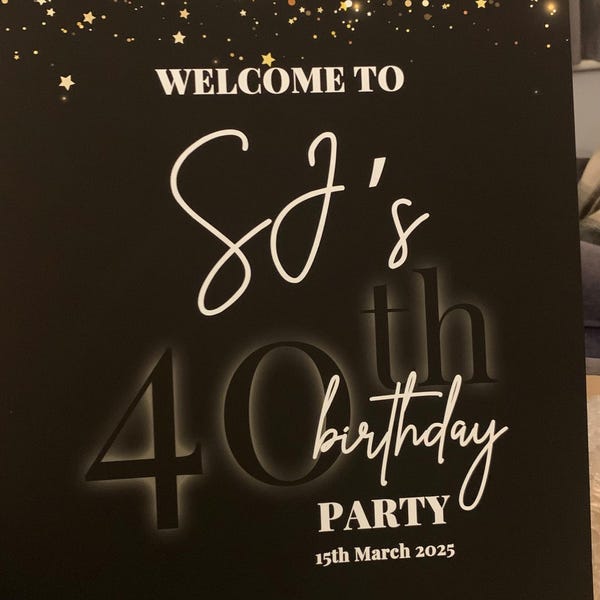 Retro Birthday Party Photobooth Frame and Matching Party Sign, Editable ...