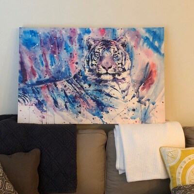 Tiger Canvas Tiger Wall Art Animal Decor Tiger Painting Animal - Etsy