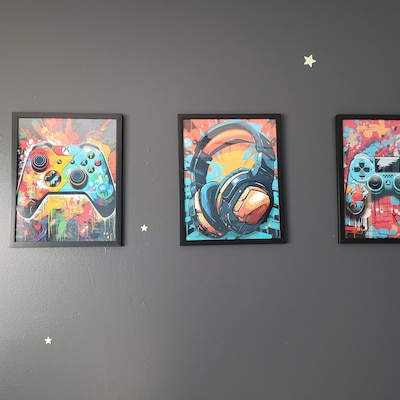 Gaming Prints, Gaming Poster, Gaming Wall Art Set of 3, Gaming Room ...