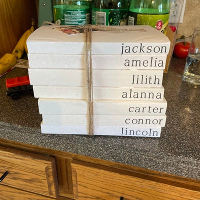 Bookstacks With Names - Etsy