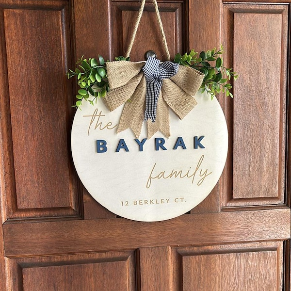 Personalized Family Door Sign, Welcome Door Name Hanger, Front Door ...
