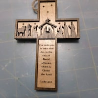 Nativity Cross Scripture Christmas Ornament Religious Luke 2:11 - Etsy