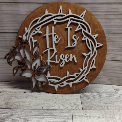 Easter Laser Cut File He is Risen Laser SVG Glowforge - Etsy