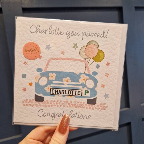 Personalised Passed Driving Test Card for Him, New Learner Driver P ...