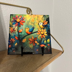 William Morris Inspired Woodland Rabbit Ceramic Tile Art Nouveau Wall ...