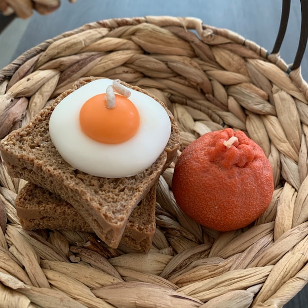Mini Egg Toastie Bread Stack | Handmade Modern Realistic Food Candle ...