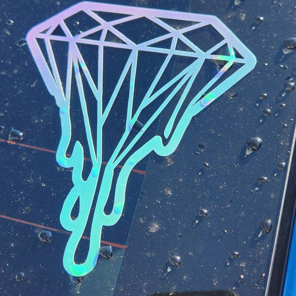 Holographic Dripping Diamond Decal: Vinyl Car Laptop Accessory - Etsy