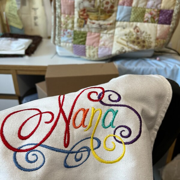 Nana Calligraphy Script Embroidery Design- Instant Email Delivery ...