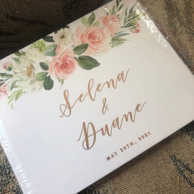 Wedding Guest Book, Rose Foil, Custom Guest Book, Rose Foil Wedding ...