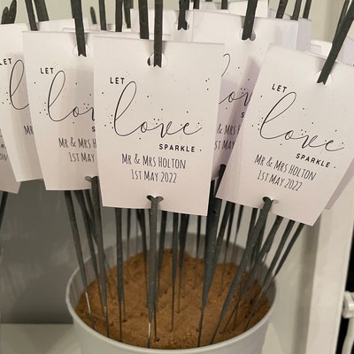 Wedding Sparkler Labels - Etsy UK