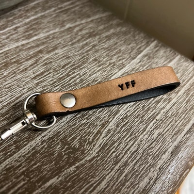 Custom Leather Keychain, Personalized Leather Key Ring, Engraved ...