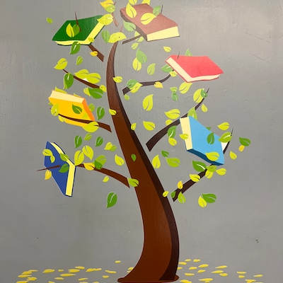 Library Tree Wall Art Decals, Library Wall Decal, Education Decals ...