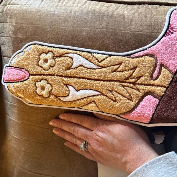 Hot Pink Cowgirl Boot Sequin Iron on Patch, DIY, Heat Press ...