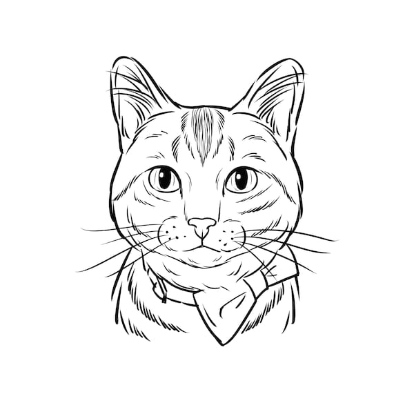 Custom Dog Outline, Dog Portrait INK, Pet Tattoo Commission, Line Art ...