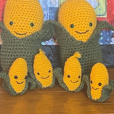 Crochet Corn Plush, Cute, Crochet Stuffed Animal, Gift, Plushie ...