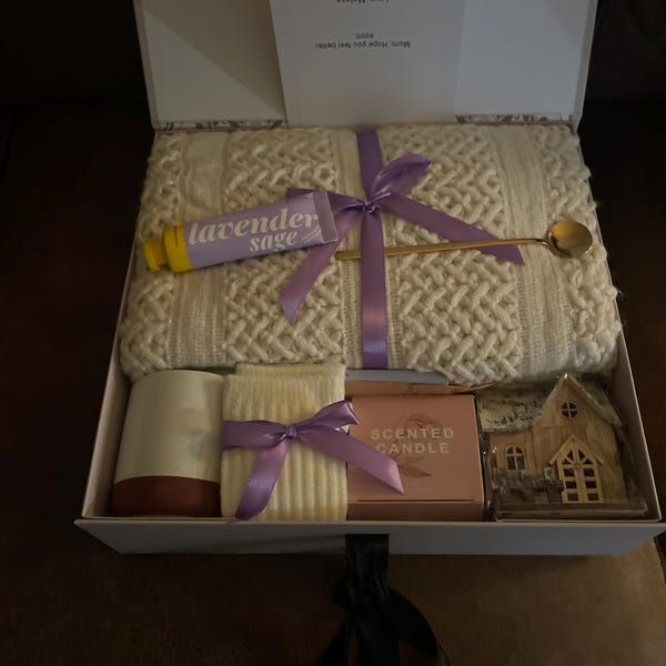 Soothing Sympathy Gift Baskets With Blanket, Candle & Socks Self Care ...