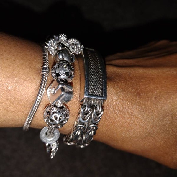 Signed 41 Grams Sterling Silver Chain Bracelet, Marked 925, Vintage - Etsy