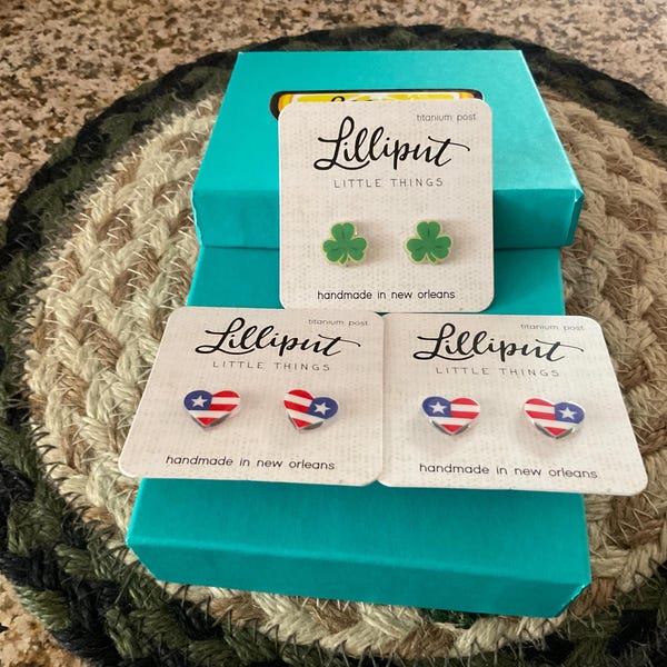Shamrock Earrings: Green Clover, St. Patrick's Day, Titanium Post - Etsy
