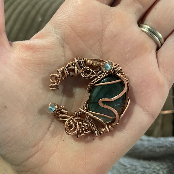 Crescent Moon Wire Wrap Tutorial, Wire Wrapping Tutorial, Wire Wrap Pendant Tutorial, Wire ...