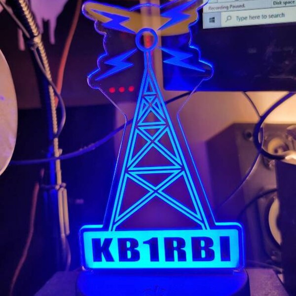 Antenna Tower Ham Radio Lighted on Air Callsign Display LED Amateur ...