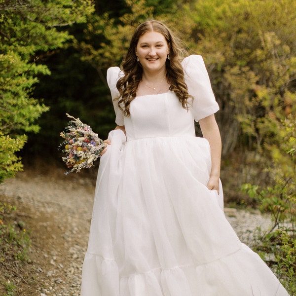 Maria Long Organza Wedding Dress, Second Wedding Dress, Engagement ...