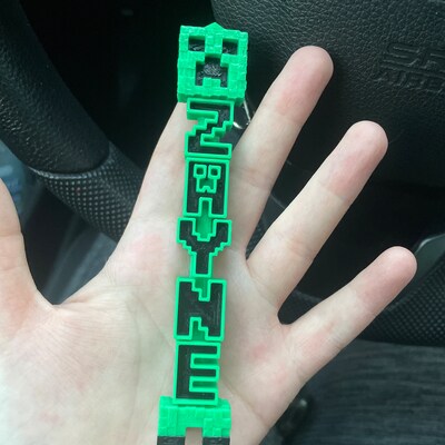 Minecraft Creeper Personalized Custom Name Tag, Keychain, Keyring ...