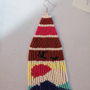Howling Wolf Full Moon Seed Bead Earring Pattern Brick Stitch - Etsy