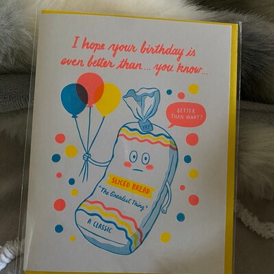 Happy Birthday Sliced Bread Letterpress Card - Etsy