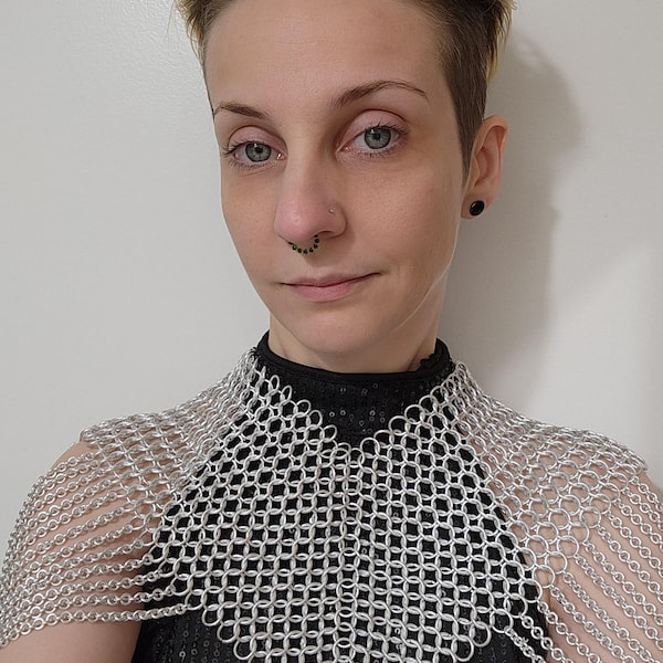 Chainmail Collar With Small Shoulder Chain Layers Metal Aluminium ...