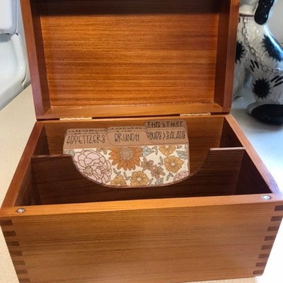 Recipe Box for 3x5 Cards, Divider Made of Cherry, Purpleheart, and Oak ...