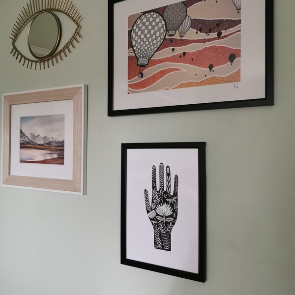 A4 Art Print, Detailed Hand Tattoo Style Illustration - Etsy