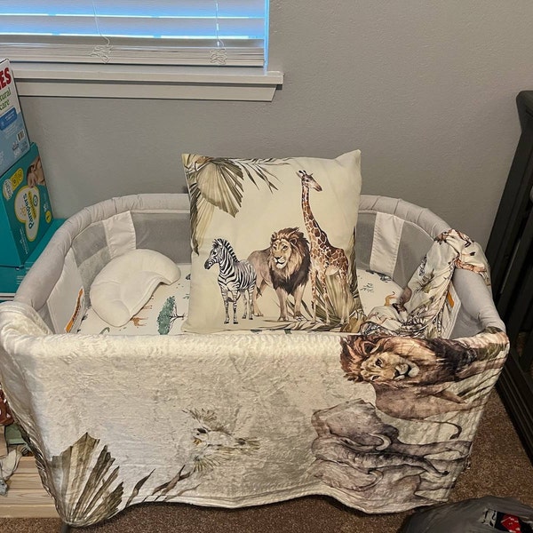 Safari Crib Bedding Set, Safari Animal Baby Bedding Set, Safari Crib ...