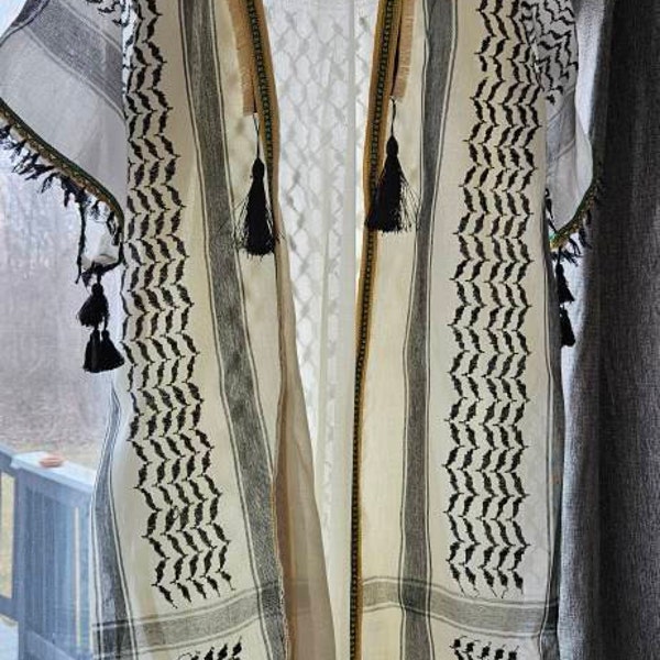 Short Arabic Shemagh-keffiyeh Jacket-kimono-poncho-tunic-robe-gilet ...