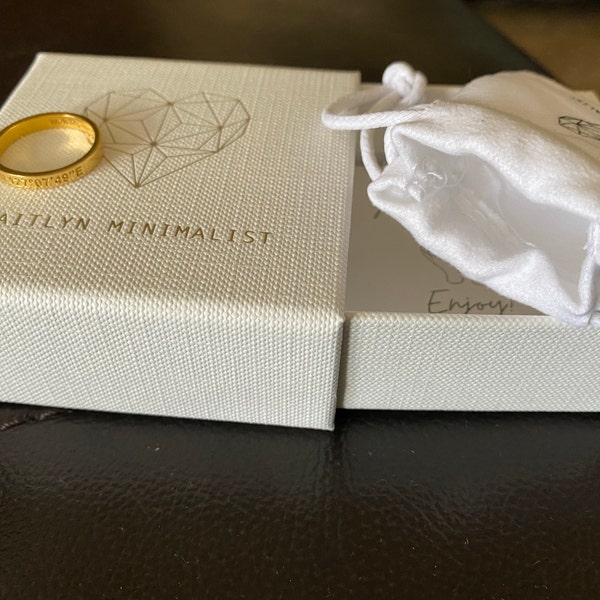 Custom Location Coordinates Ring • Dainty Coordinates Stackable Band ...