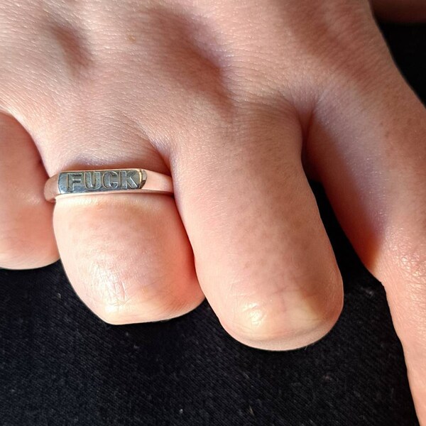 Mickey Mouse Ring Sterling Silver Ring Signet Ring Mickey Ring Engraved ...