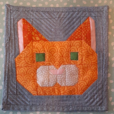 Cat Face Pet Kitten Animal Quilt Block PDF Pattern Includes ...