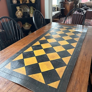 Floorcloth Area Rug in Chalky Blue prima Donna Design. Hand Painted ...